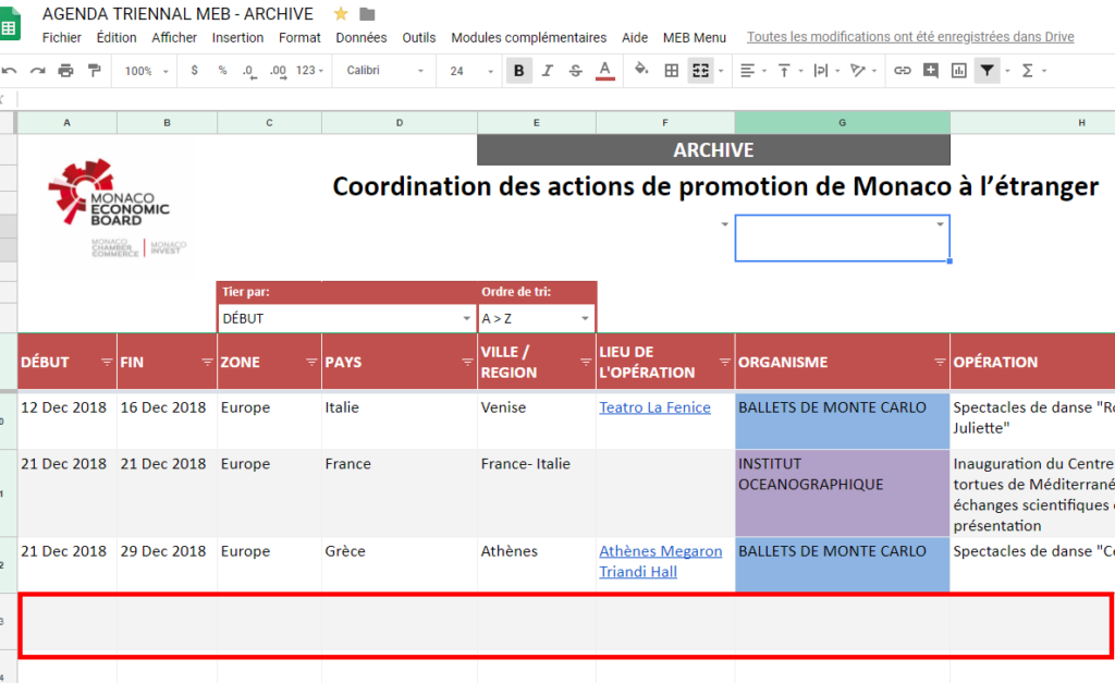 Shared Web Agenda - MONACO ECONOMIC BOARD - Baccana Digital Consulting